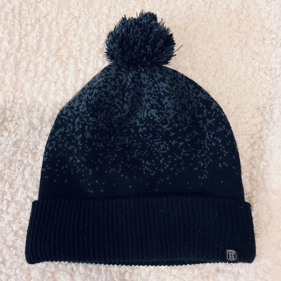 Route 66 | Accessories | Route 66 Black Gray Pom Pom Toboggan Beanie ...